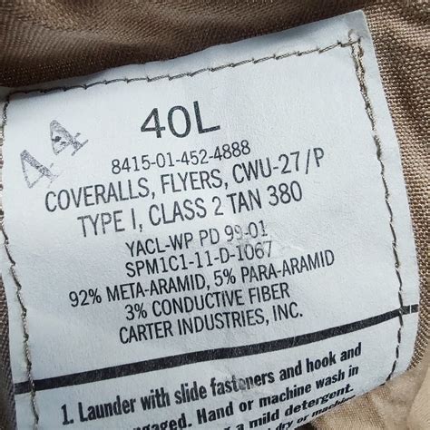 Tan Flight Suit Cwu 27 P Military Flyer Coverall Nomex Flame Resistant Uniform Trading Company