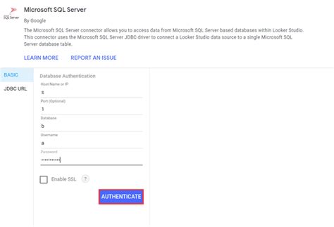 Connecting SQL Server to Looker Studio