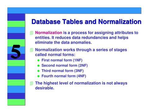 Ppt Normalization Of Database Tables Powerpoint Presentation Free