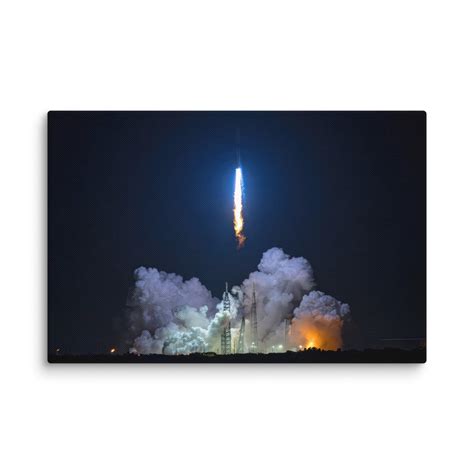 Ng 1 Liftoff Canvas Framed Print Blue Origin Shop