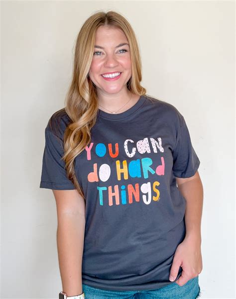 You Can Do Hard Things Callie Tee Dark Gray Callie Danielle Shop