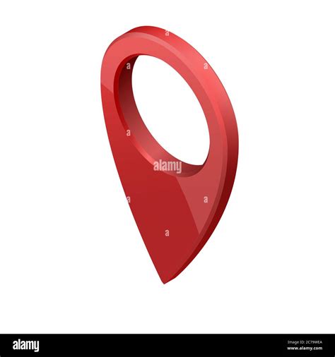 glossy red realistic modern map pointer map pointer 3d pin stock
