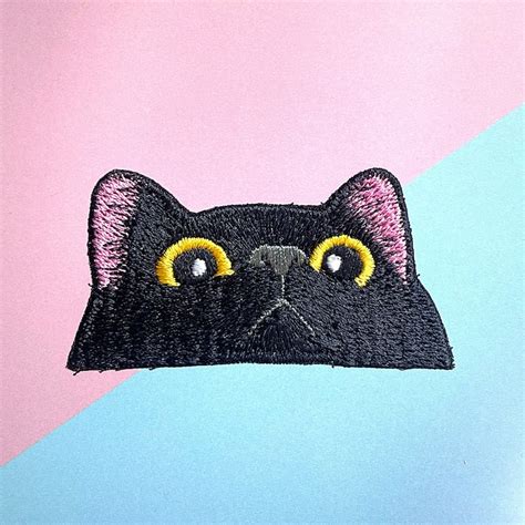 Black Cat Patchs Etsy