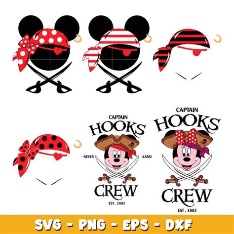 Disney Mickey Captain Hooks Svg Bundle Disney Mickey Svg Disney Svg