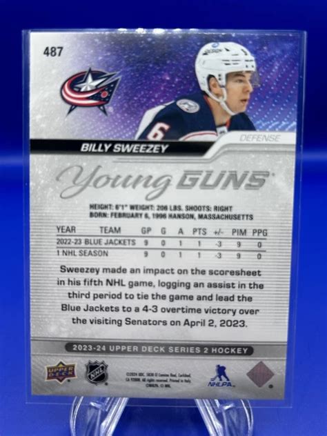 Billy Sweezey 2023 24 Mazzo Superiore Serie 2 Giovani Pistole 487 Giacche Blu Columbus Eur 2 77