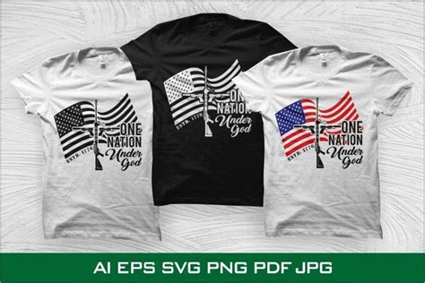 One Nation Under God 2nd Amendment Svg Us Flag Guns Svg