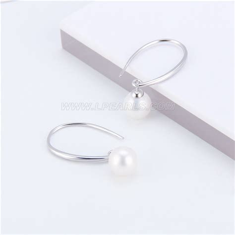 Simple Women 925 Sterling Silver Pearl Ear Hoops Settings Lp Pearl