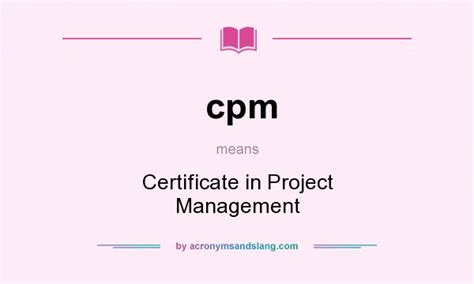 Cpm Certificate In Project Management In Undefined By