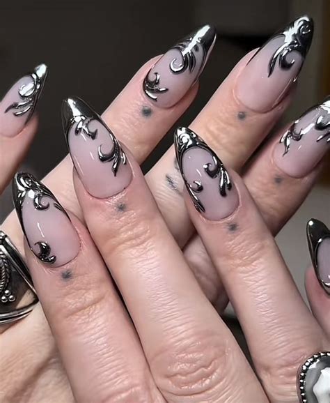 Nails Acrylic Edgy Acrylic Black Nail Designs Wensday Nails Ideas