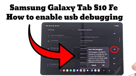 Samsung Galaxy Tab S10 Fe How To Enable Usb Debugging Youtube