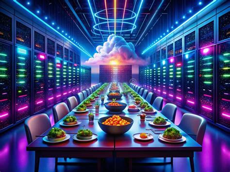 Illuminating The Future Of Cloud Computing A Stunning Visual Of A Futuristic Data Center With