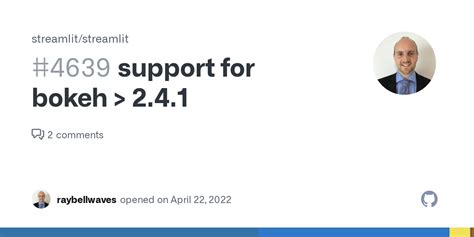 Support For Bokeh 241 · Issue 4639 · Streamlitstreamlit · Github
