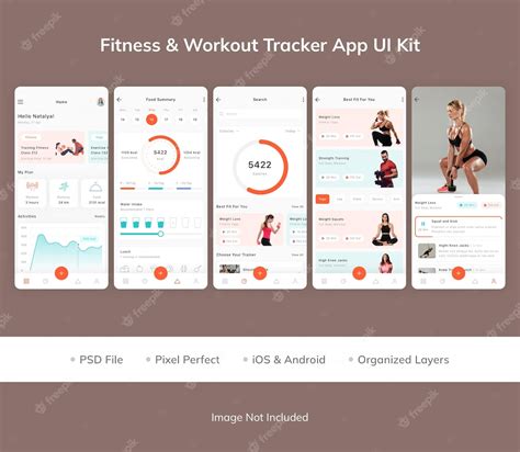 Premium Psd Fitness And Workout Tracker App Ui Kit