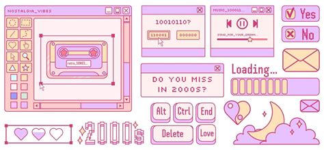 Premium Vector 90s Retro Vaporwave Old Desktop User Interface Elements