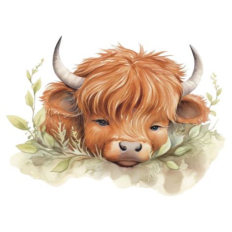 Highland Cow Watercolor Stock Illustrations 2133 Highland Cow