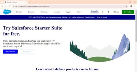 Created Salesforce Website Clone Using Html And Css Aditya Tiwari Posted On The Topic Linkedin