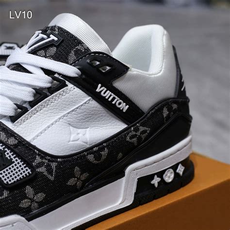Giày Louis Vuitton LV Trainer Monogram Denim Black Siêu Cấp Cop Sneaker