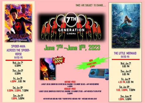 Here Is Our Movie Schedule For 7th Generation Cinema