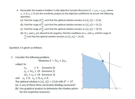 4 reconsider the model in problem 3 with objective