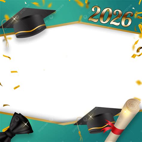 2026 Temporada De Graduación Border Green Gradiente Png Dibujos Temporada De Graduación Marco