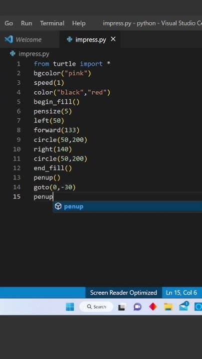 Code Your Crush♥️ Python Turtle 🐢 Create A Heart Shorts Python Youtube
