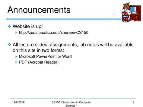 cs150 introduction to computer science 1 ppt download