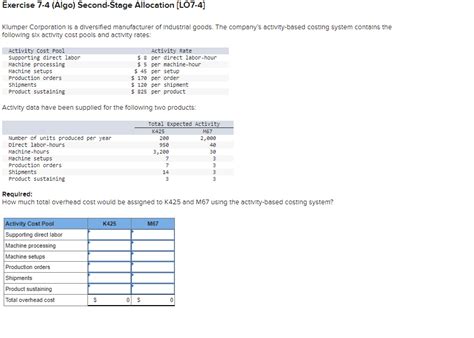 solved exercise 7 4 algo second stage allocation [lo7 4]