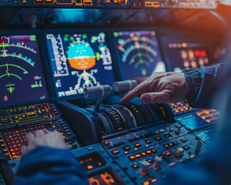 Anonymous Male Pilot Operating Flight Management System In Modern