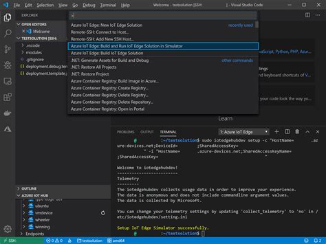 remote iot edge development in azure vms and template images code pyre