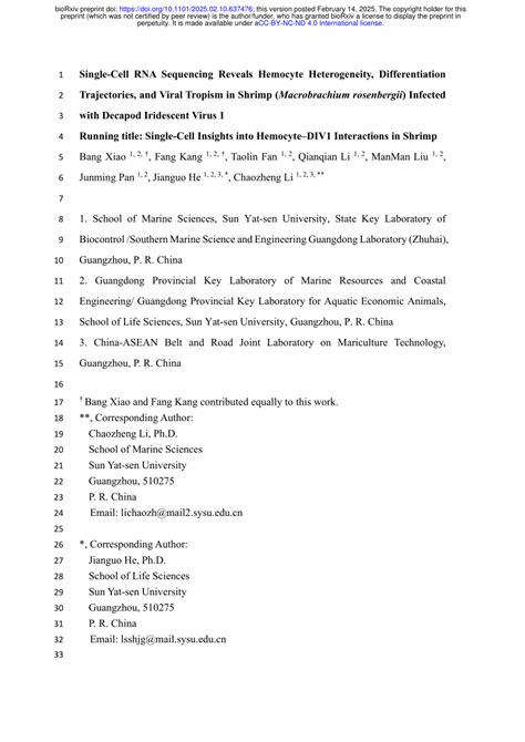 Pdf Single Cell Rna Sequencing Reveals Hemocyte Heterogeneity Differentiation Trajectories