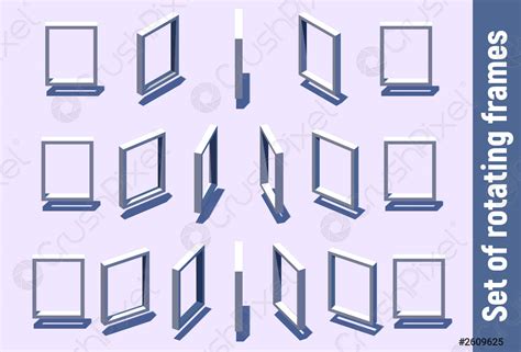 Isometric Rectangular Frame Rotating Stock Vector Crushpixel