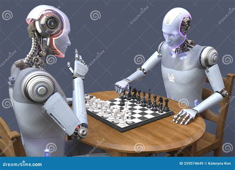 Robot Playing Chess Illustration Stock Illustration Illustration Of