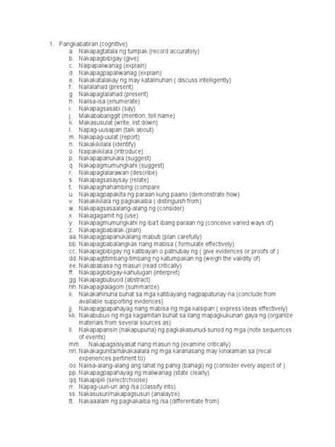 Mga Halimbawa Ng Layunin Pdf