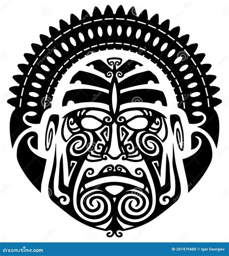 Flash De Tatuagem Maori Deus Tumatauenga Ilustração do Vetor Ilustração de bico cultura