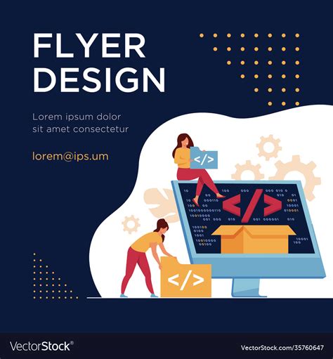 Tiny Developers Programming Website For Internet Vector Image