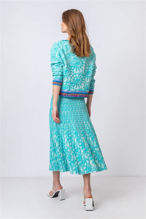 Jacquard Cardigan Sea Shell Pattern Cardigans Ivko Woman