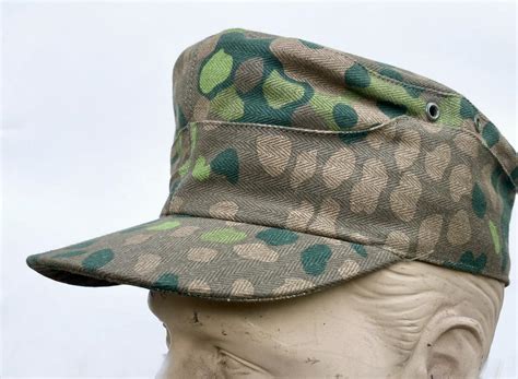 Waffen Ss Ski Cap In Peadot Pattern Made From Herringbone Twill