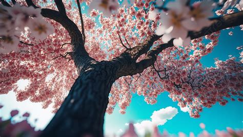 Background Under Cherry Tree Cherry Tree Under The Tree Background