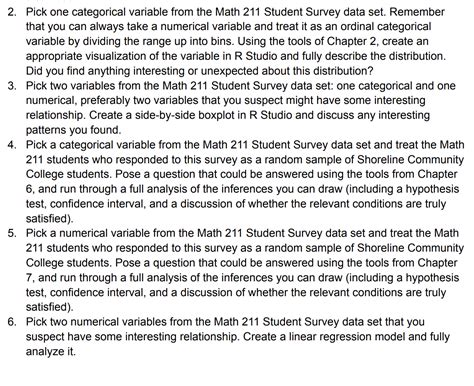 Solved A Ind N M Ainh2 Pick One Categorical Variable From