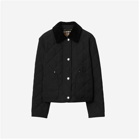 W 버버리 퀼팅 크롭 반 자켓 블랙 Burberry Kream