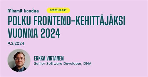 Mimmit Koodaa On Linkedin Polku Frontend Kehittäjäksi Vuonna 2024