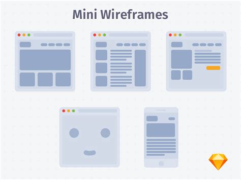Mini Light Wireframe Free Sketch Resource Sketch Elements