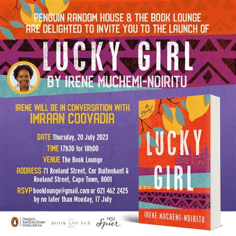 Join Irene Muchemi Ndiritu For The Launch Of Lucky Girl At The Book