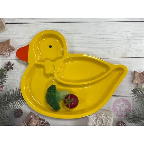 【宏興美耐】台製 黃色小鴨餐盤050 鴨子盤 兒童餐盤 兒童餐具 分隔盤《享盈餐具》 蝦皮購物