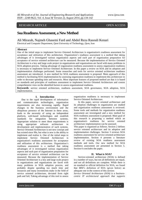 Pdf Soa Readiness Assessment A New Method Dokumentips