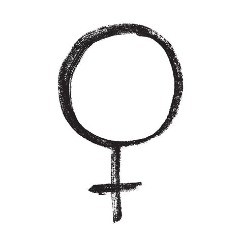 Hand Drawn Female Gender Identity Icon Symbol Used To Represent Sex And Gender Equality New Ink