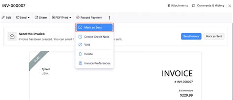 Other Actions For Invoice Help Zoho Billing
