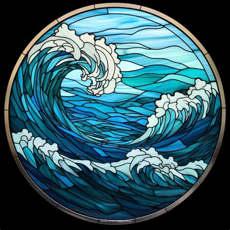 Narrative Circular Stained Glass Window Premium Ai Generated Image