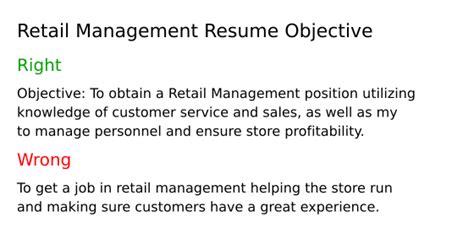 Top Retail Management Resume Objective Examples