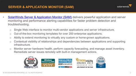 Solarwinds Sam Product Overview And Feature Highlights Pptx Operating Systems Computer